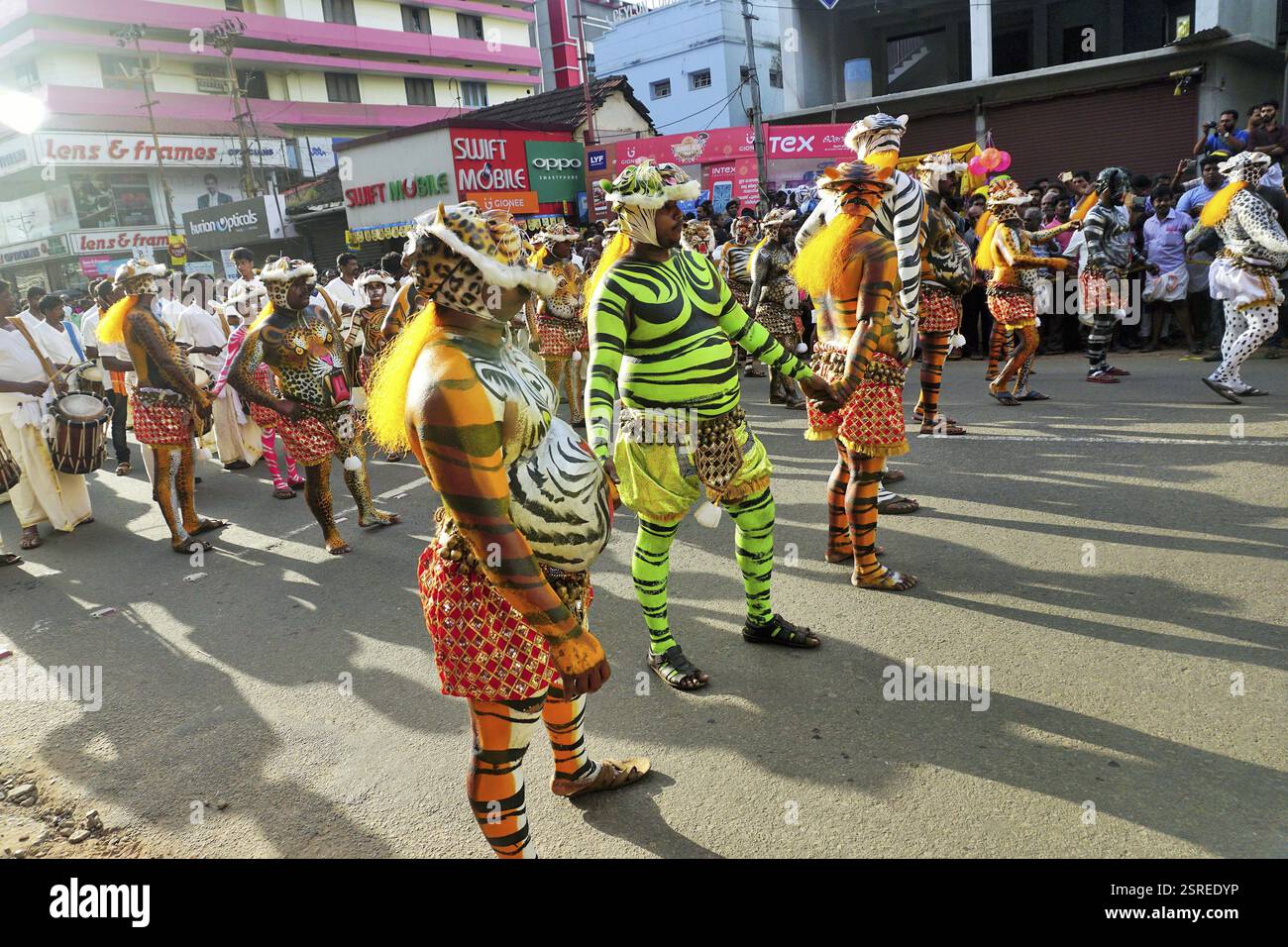 Pulikali Tiger Dance procession, Onam festival, Thrissur, Kerala, India ...