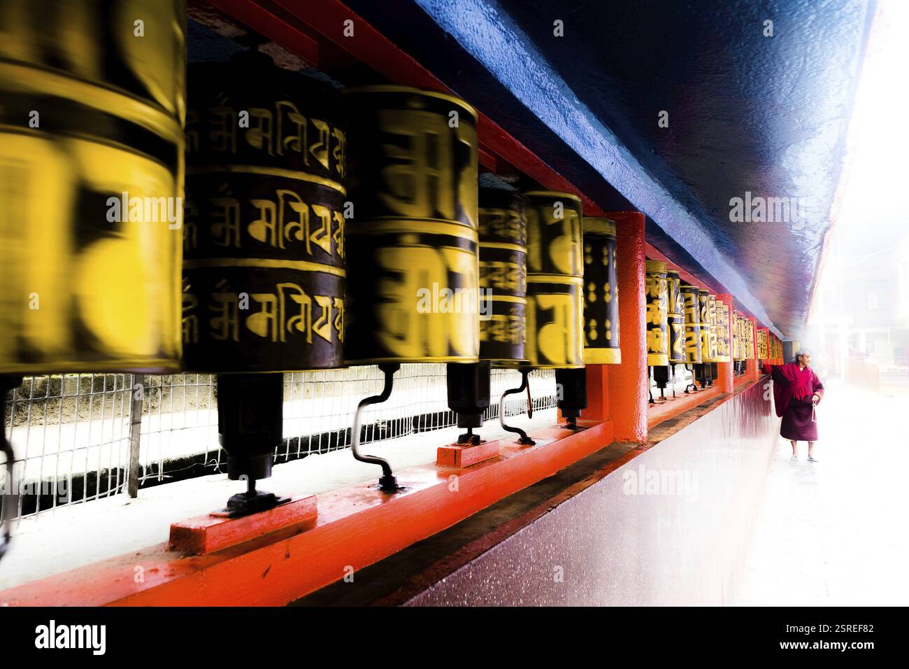 Chorten monastery prayer wheels, Gangtok, Sikkim, India, Asia Stock ...