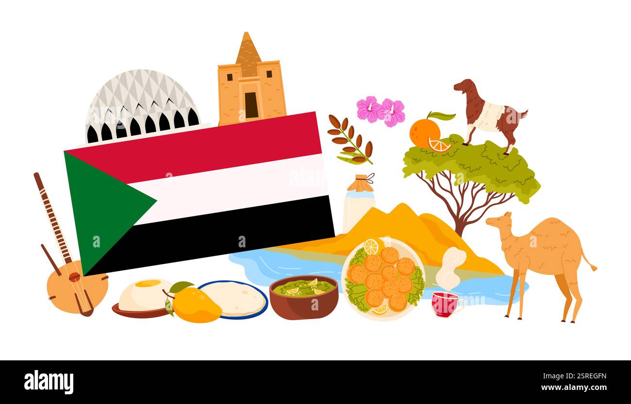 Travel to Sudan, culture elements and landmarks, food and tropical ...