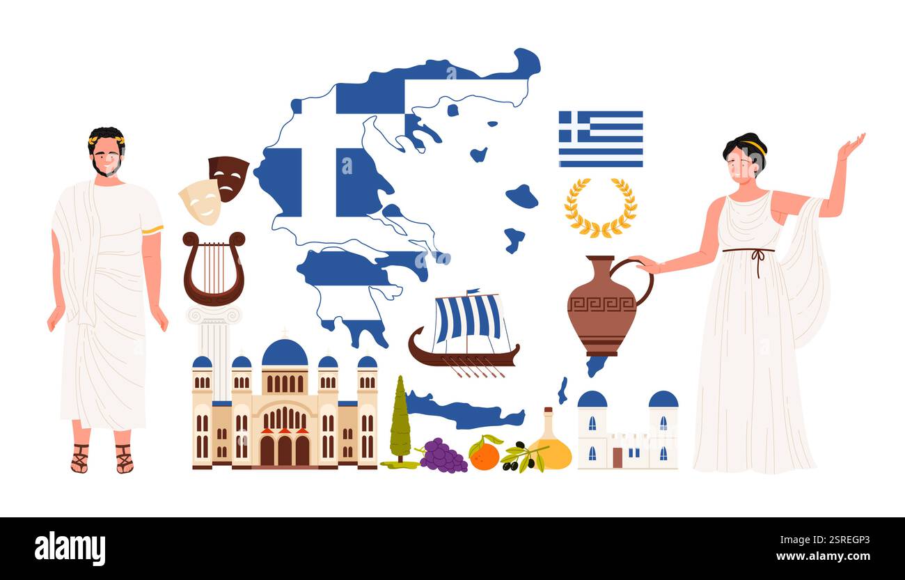 Celebrating Greek culture, history, and traditions. Features Greek flag ...