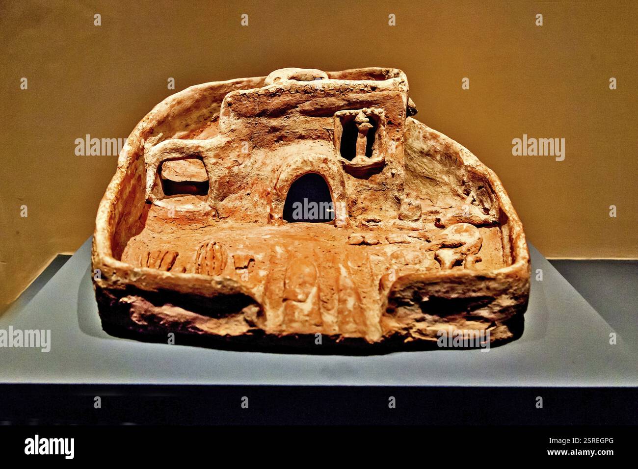 Antique clay model house from Egypt, CSMVS Museum, Mumbai, Maharashtra ...