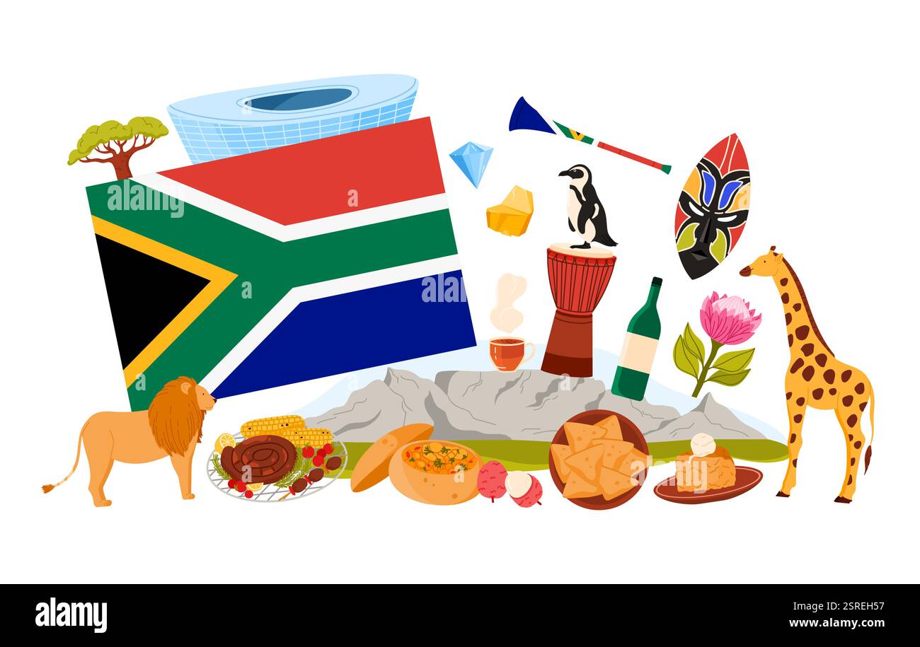 Travel to South Africa, African culture elements and landmarks, food in ...