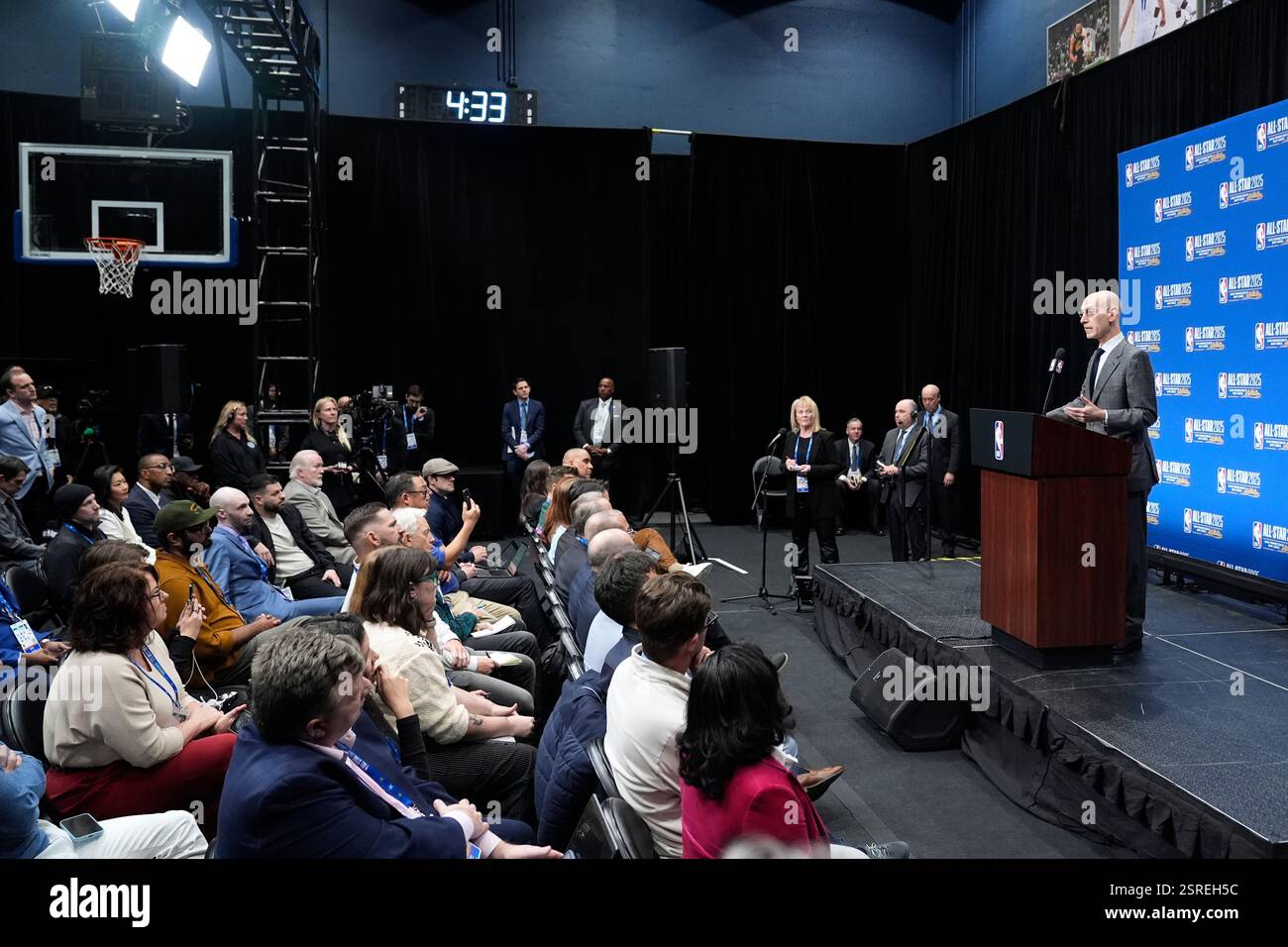 NBA Commissioner Adam Silver speaks during a press conference at the ...