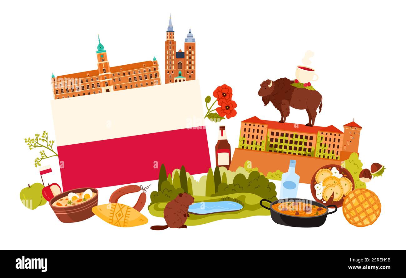 Travel to Poland, culture elements and famous Polish food, landmarks ...