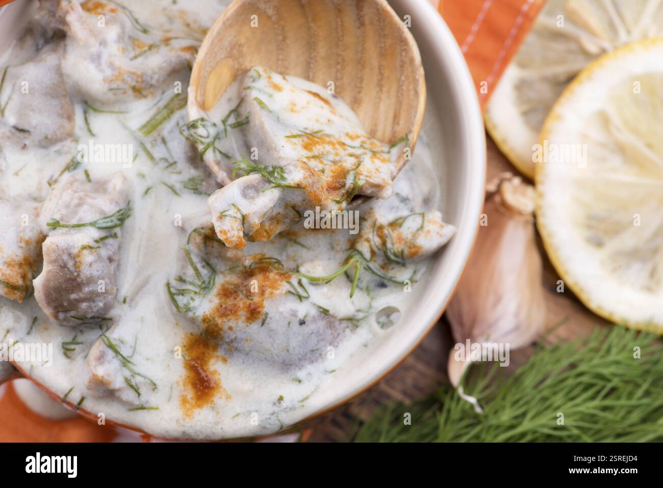 Turkish traditional tripe soup, iskembe corbasi and offal soup Stock ...