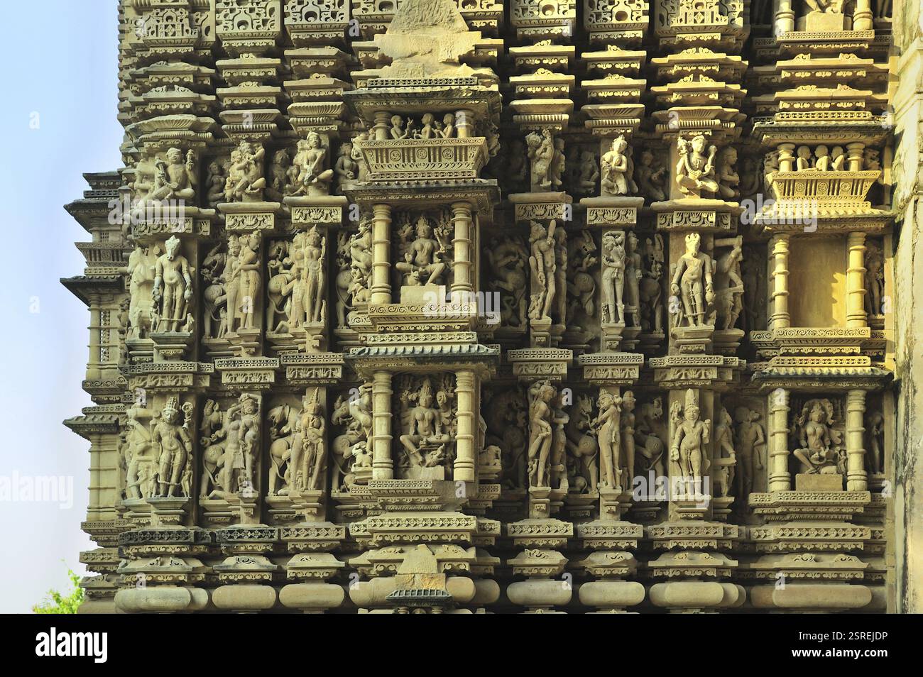 Intricately carved wall of adinath temple Khajuraho madhya pradesh ...
