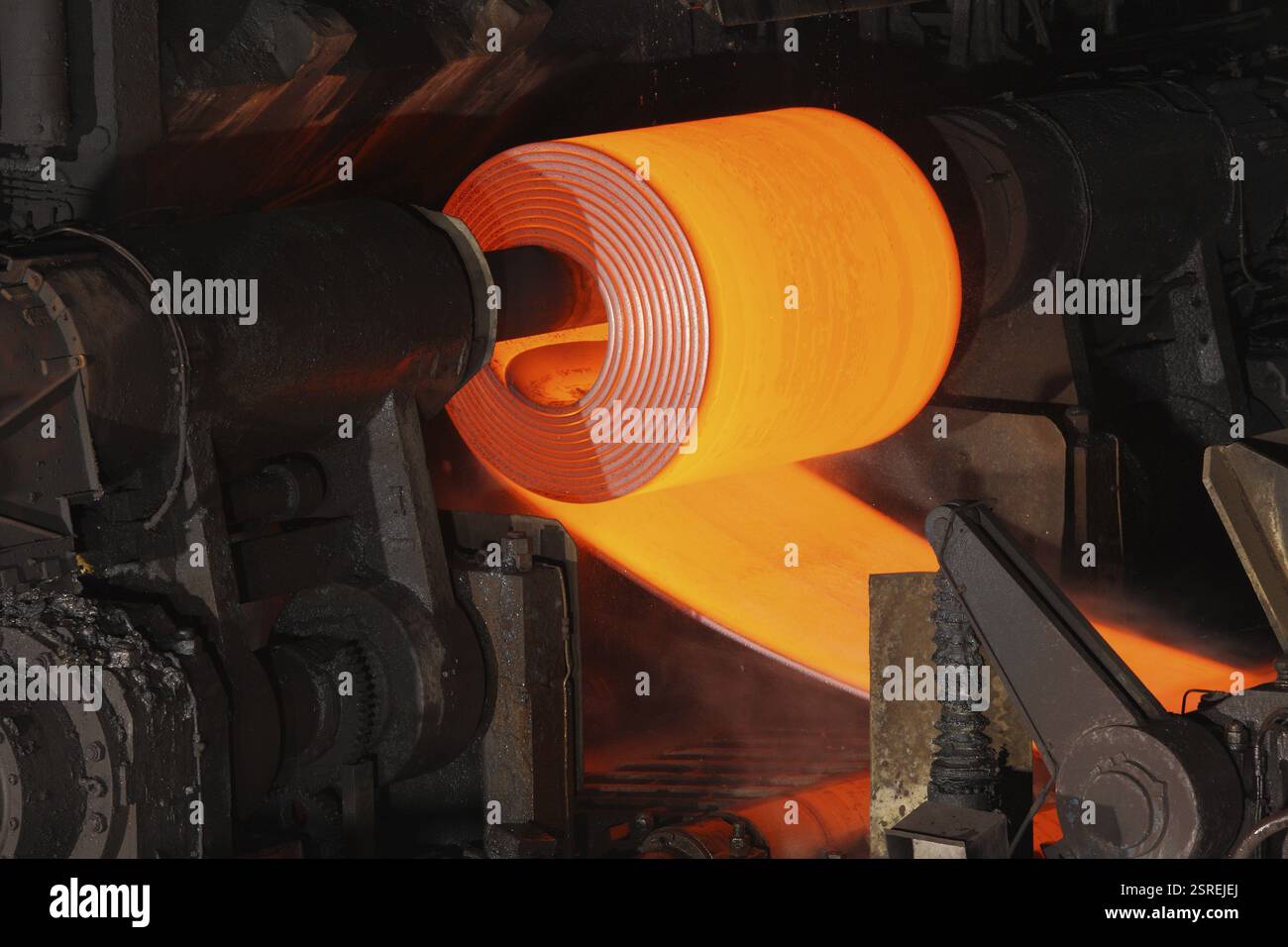 Red Hot Steel Coil in steel factory India Stock Photo - Alamy