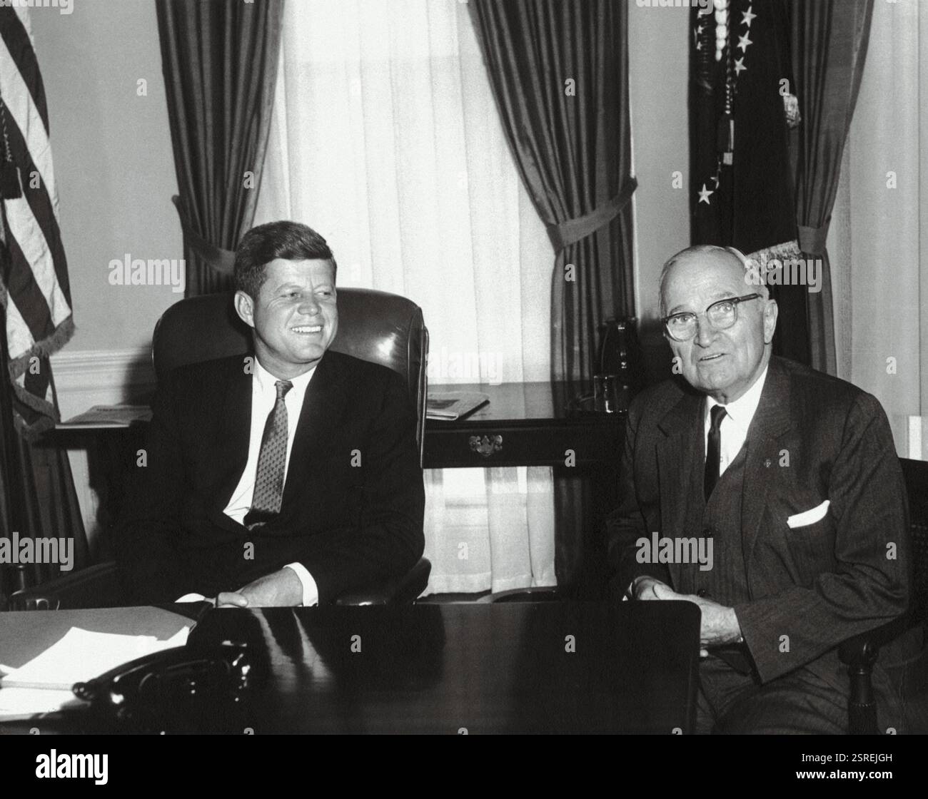 President John F Kennedy Meeting with former President Harry S. Truman ...