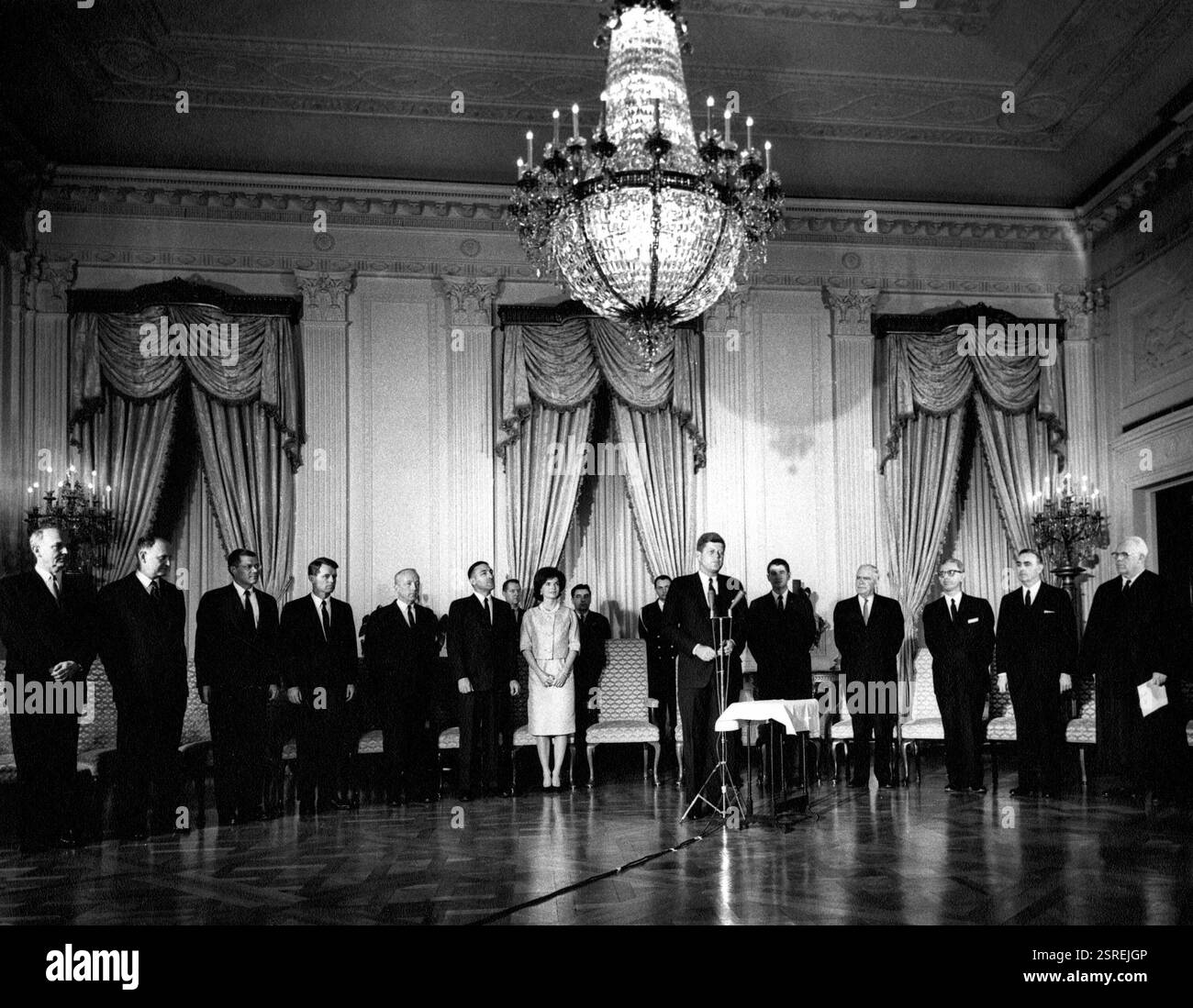 John F Kennedy swearing-in ceremony and reception for Cabinet ...
