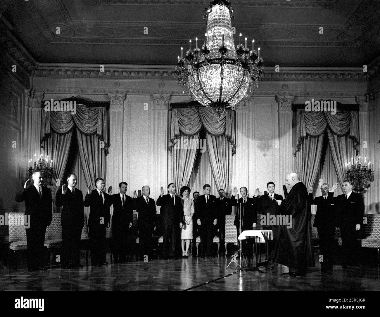 John F Kennedy swearing-in ceremony and reception for Cabinet ...