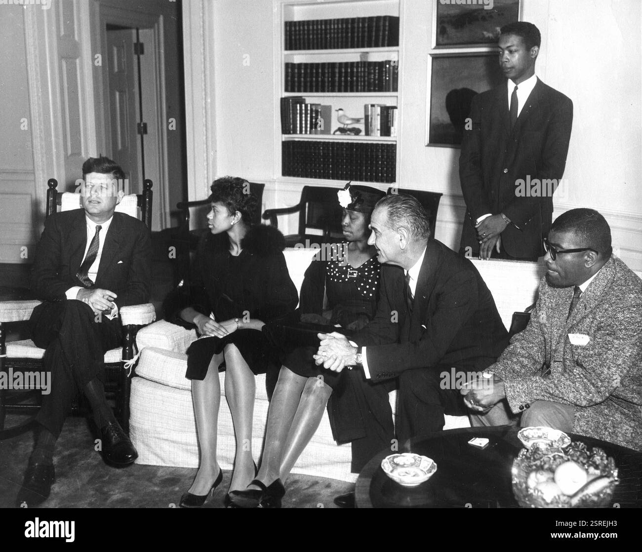 John F. Kennedy and Vice President Lyndon B. Johnson meet with Olympic ...