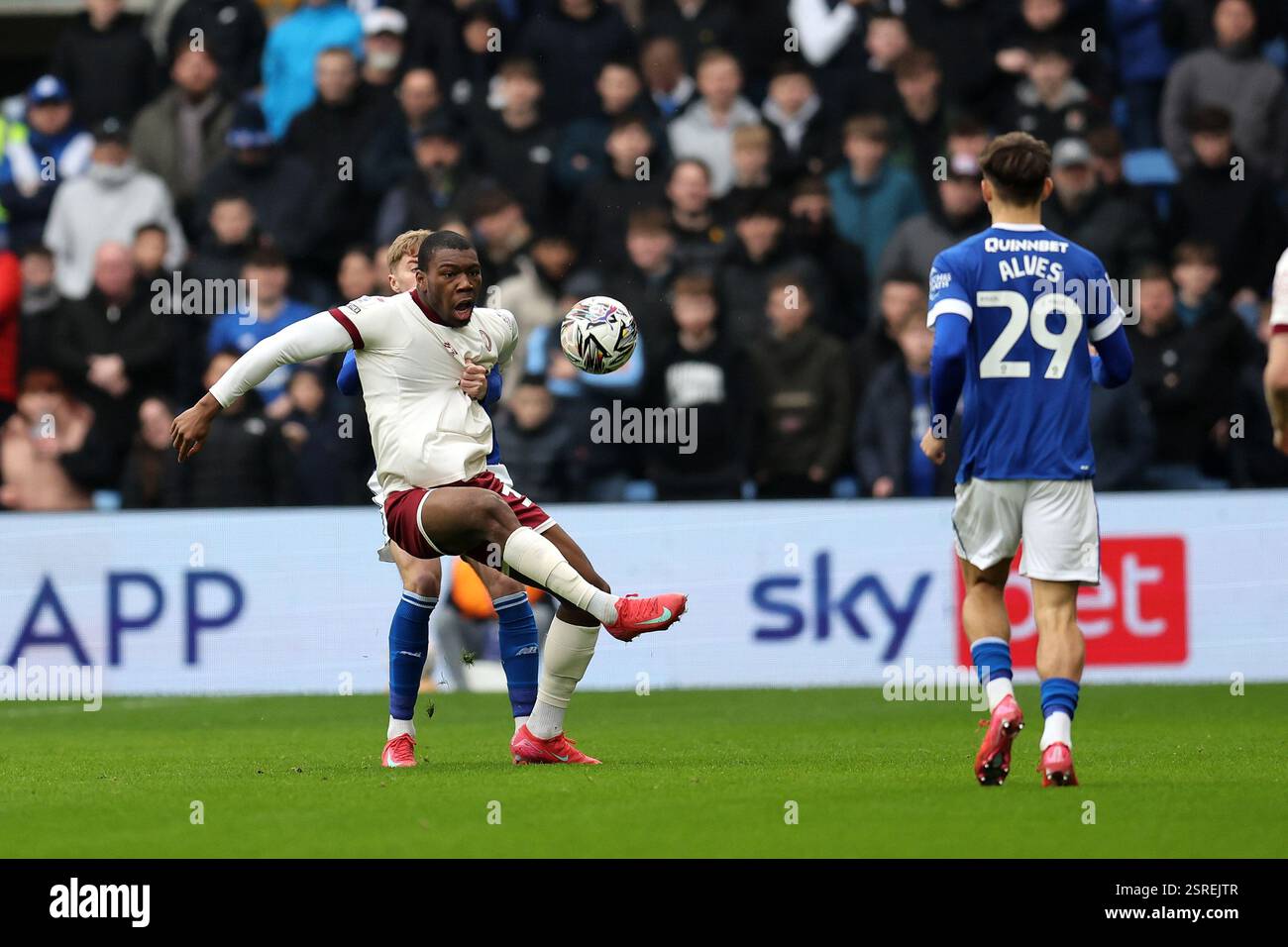 Cardiff, UK. 15th Feb, 2025. Sinclair Armstrong of Bristol city in action. EFL Skybet ...