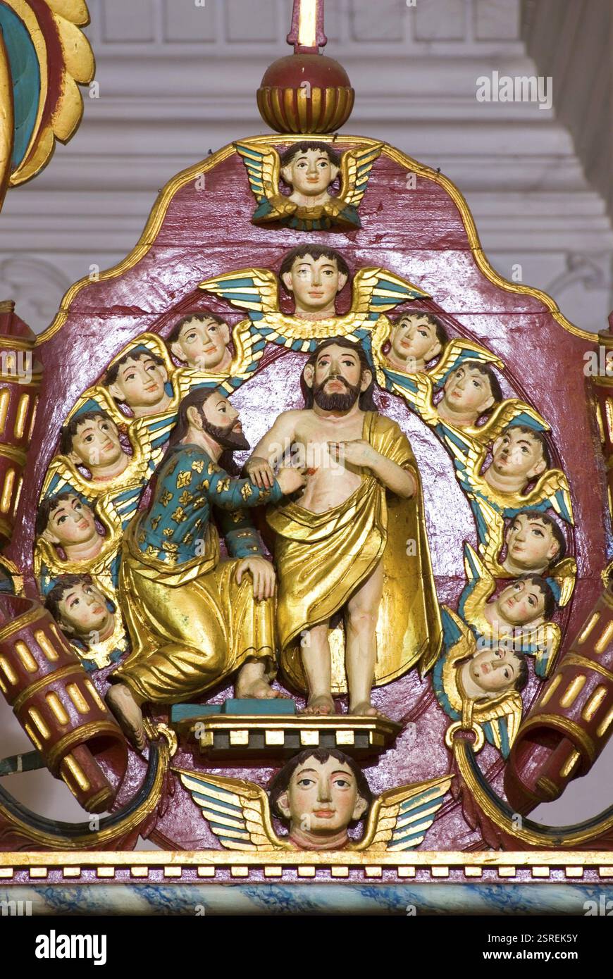 Altar, wooden carvings and murals on saint mary jacobite syrian or ...