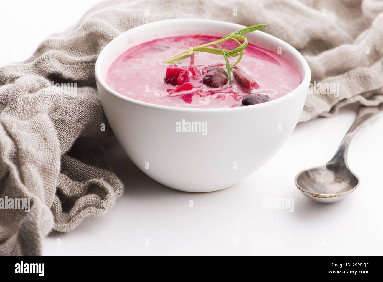 Beet root european soup called borscht with parsley Stock Photo - Alamy