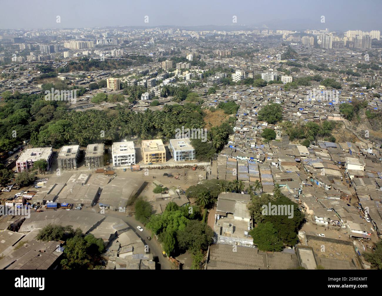 Aerial view of slums Bombay Mumbai, Maharashtra, India, Asia Stock Photo - Alamy