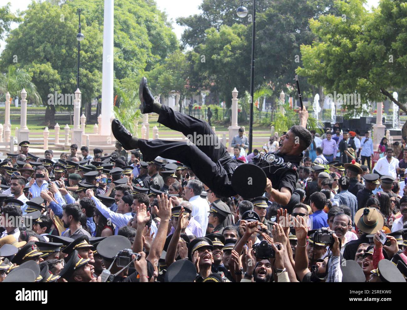 Cadets celebrate after The Passing Out Parade for Cadets of Officers ...