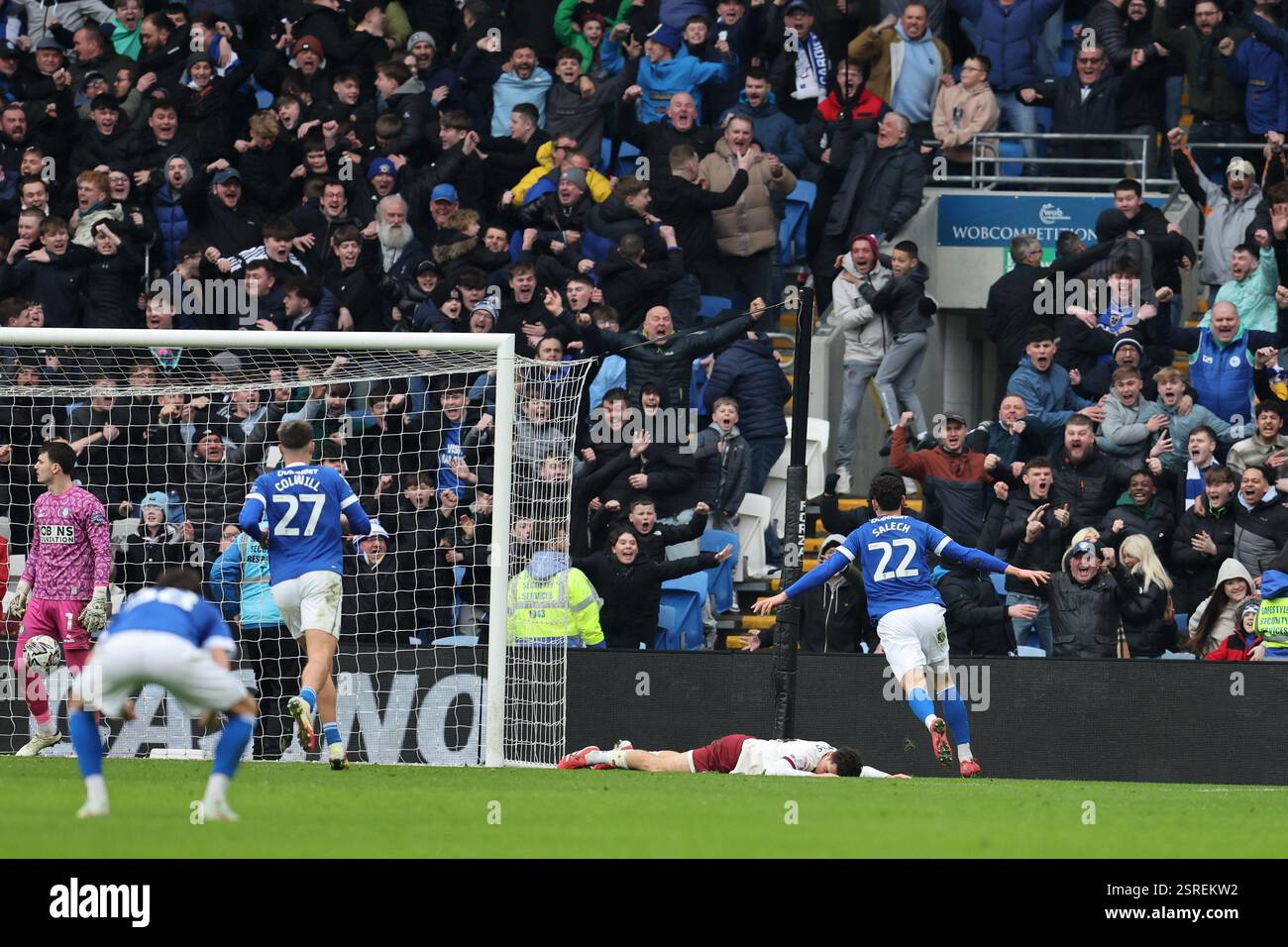 Cardiff, UK. 15th Feb, 2025. Yousef Salech of Cardiff City (22 ...