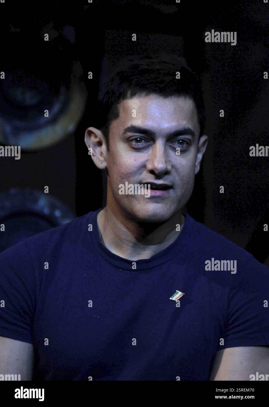 Bollywood actor Aamir Khan during the launch of the Dhoom 3 title song ...