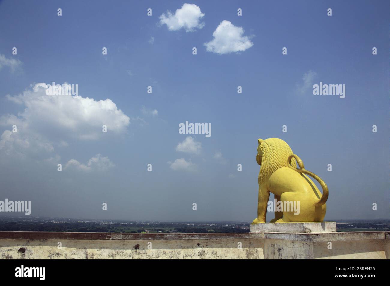 Sculpture of lion in Peace Pagoda at Dhauli Orissa India Stock Photo ...