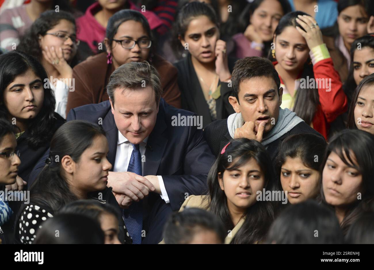 British Prime Minister David Cameron Indian Bollywood actor Aamir Khan ...