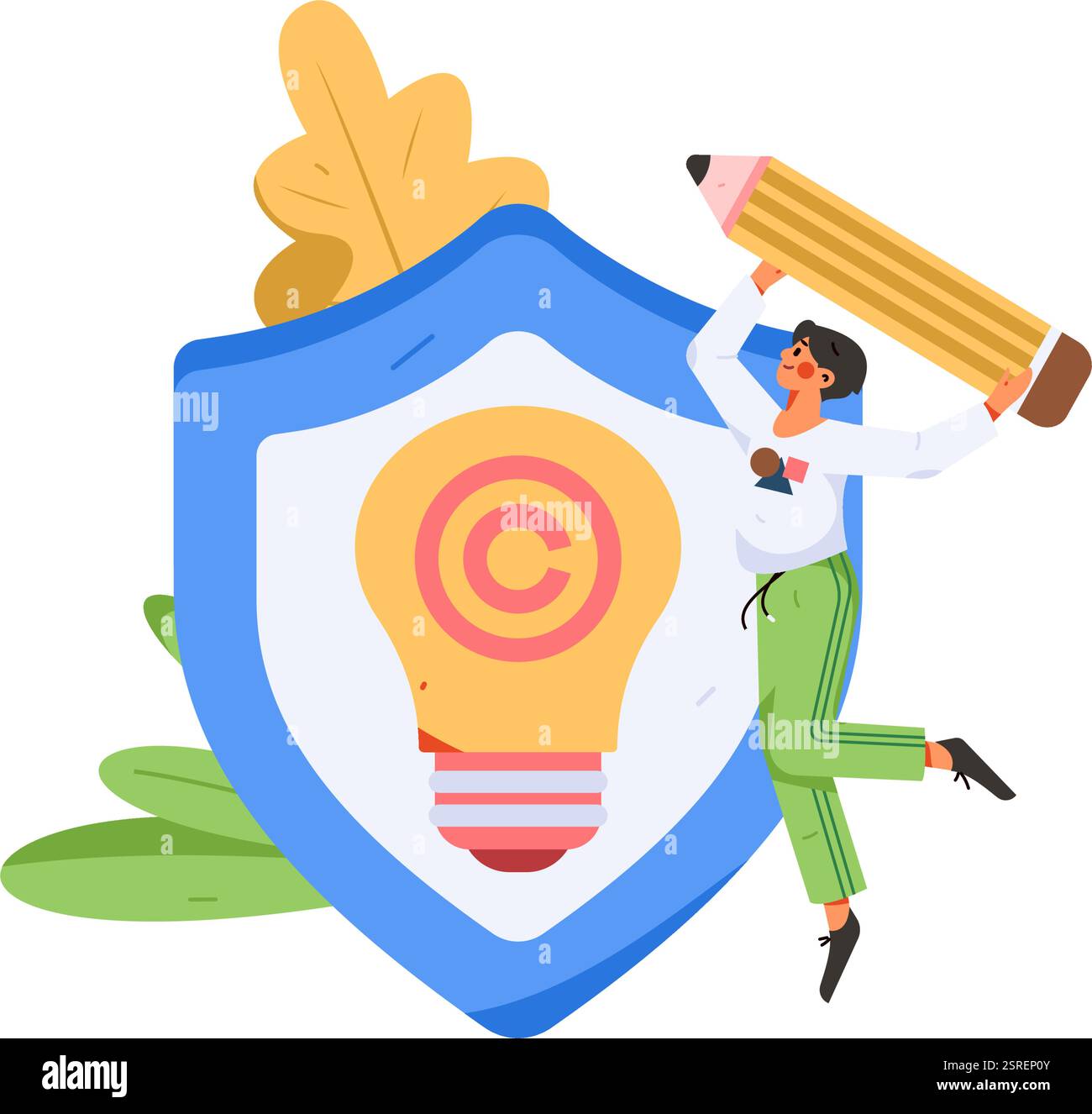 Protect intellectual property flat vector concept operation hand drawn ...