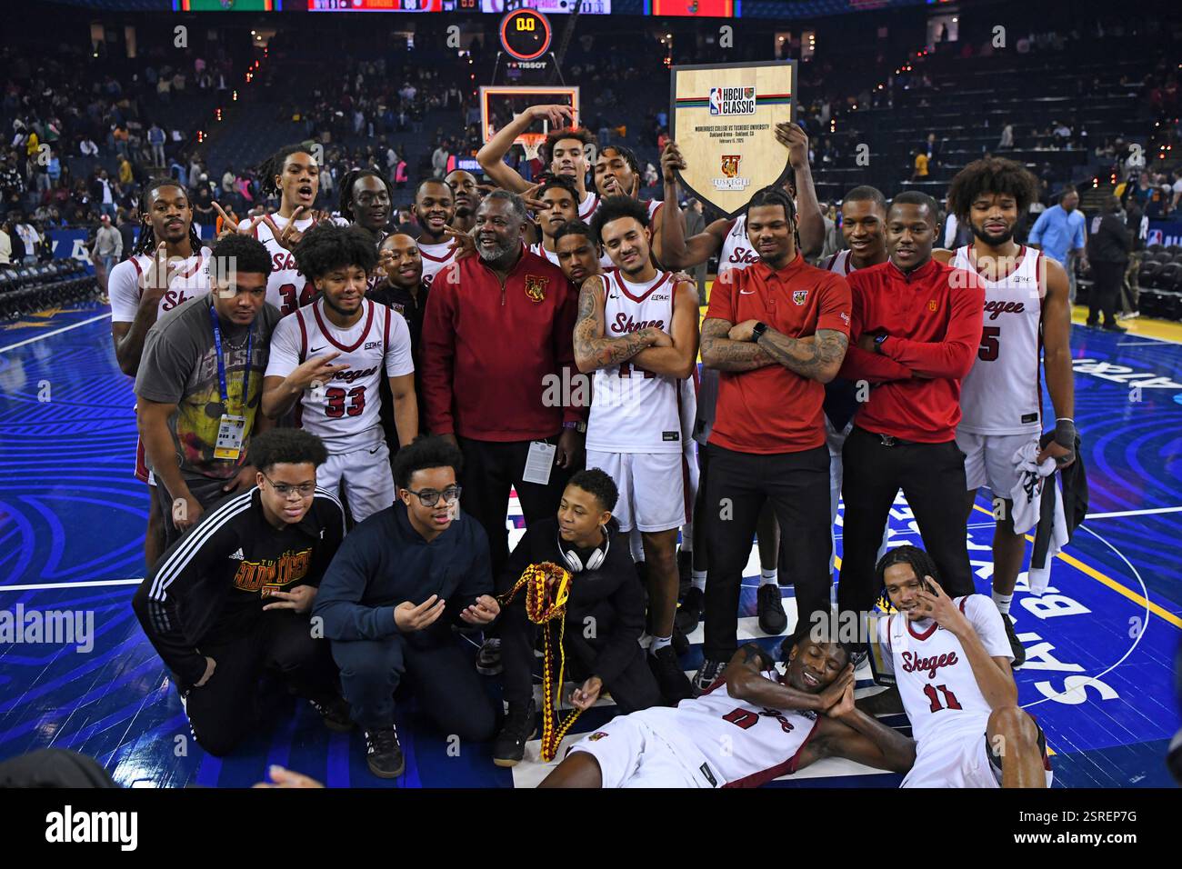 Tuskegee poses for a team photo after defeating Morehouse inthe HBCU ...