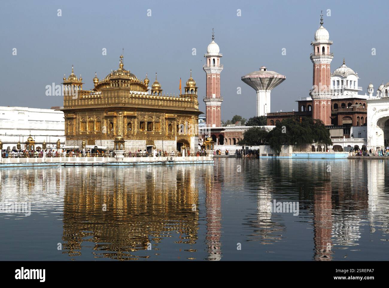 Sri Harimandir Darbar Sahib or Golden temple and watch towers ...