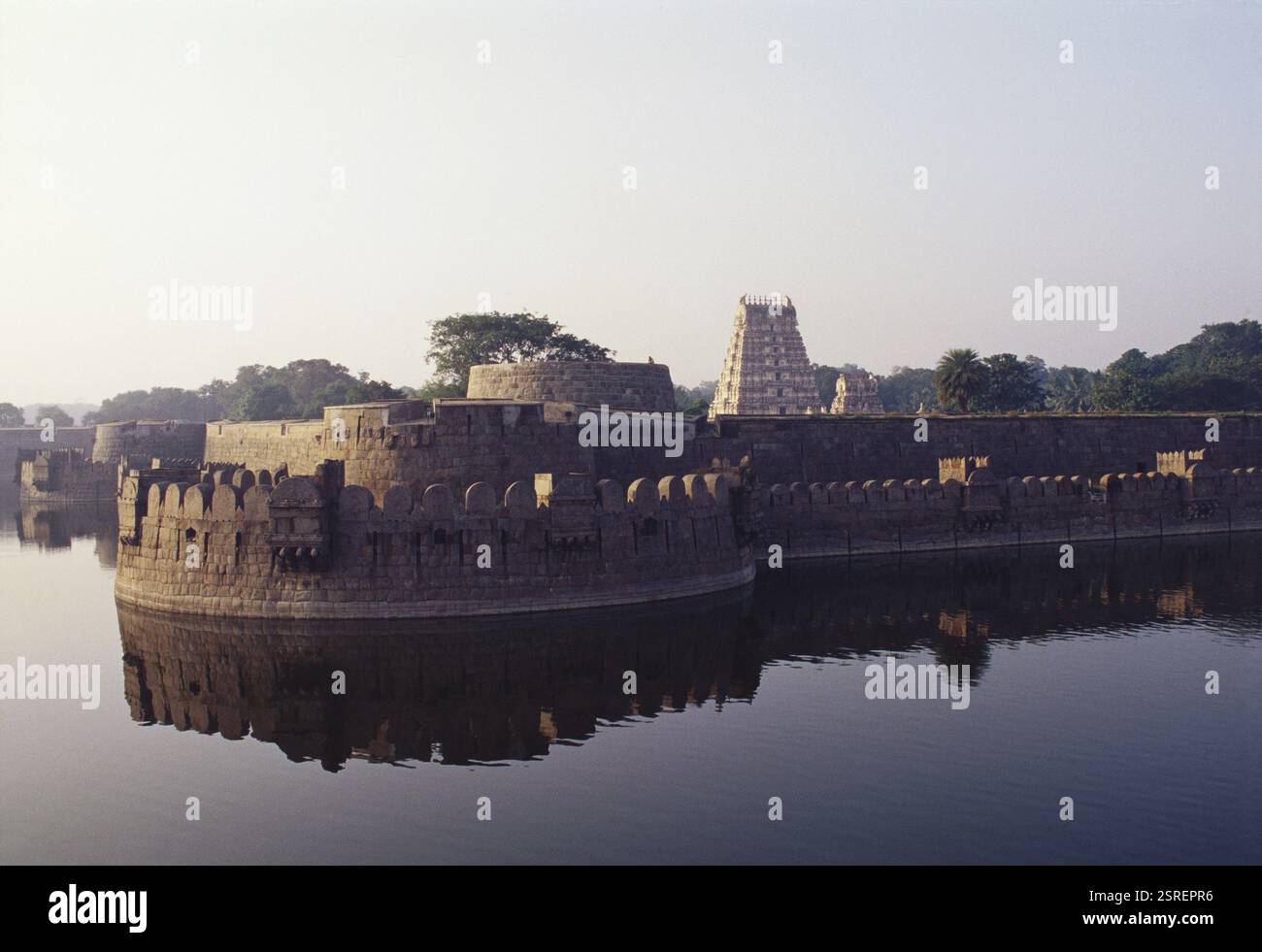 13th Century Vellore fort with moat, Tamil Nadu, India, Asia Stock ...