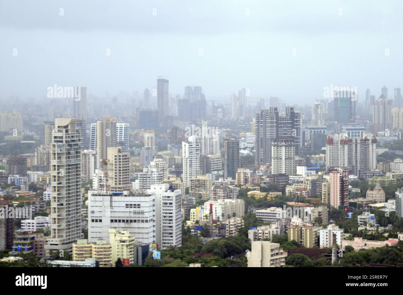 Aerial view of prabhadevi with lower parel, Bombay Mumbai, Maharashtra ...