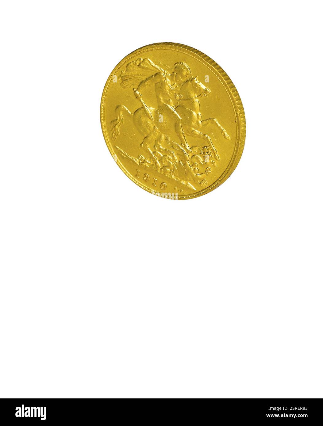 Gold coin on white background Stock Photo - Alamy