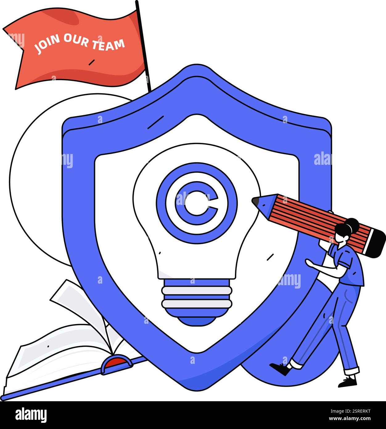 Protect intellectual property flat vector concept operation hand drawn ...