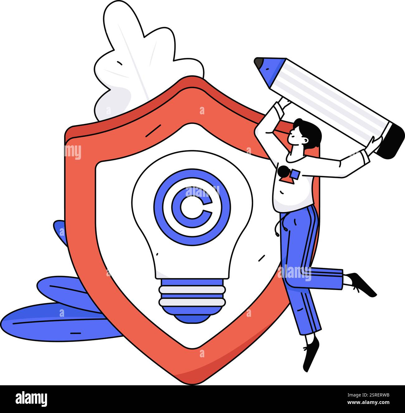 Protect intellectual property flat vector concept operation hand drawn ...