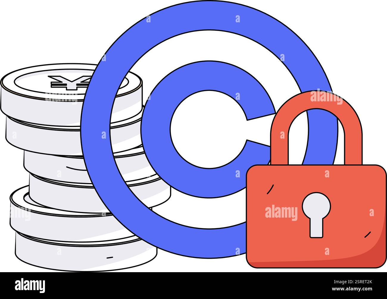 Protect intellectual property flat vector concept operation hand drawn ...