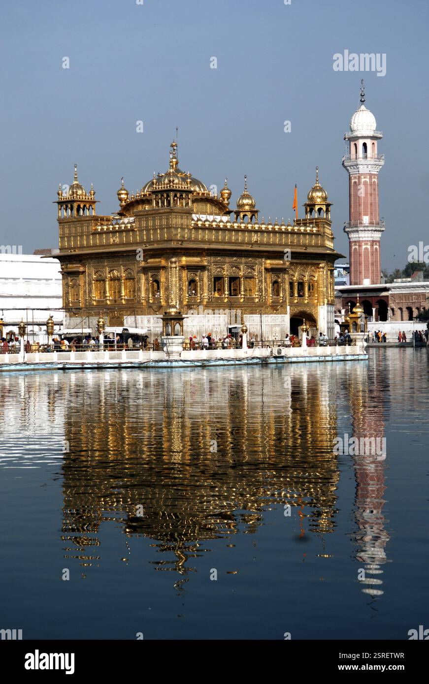 Sri Harimandir Darbar Sahib or Golden temple and watch towers ...