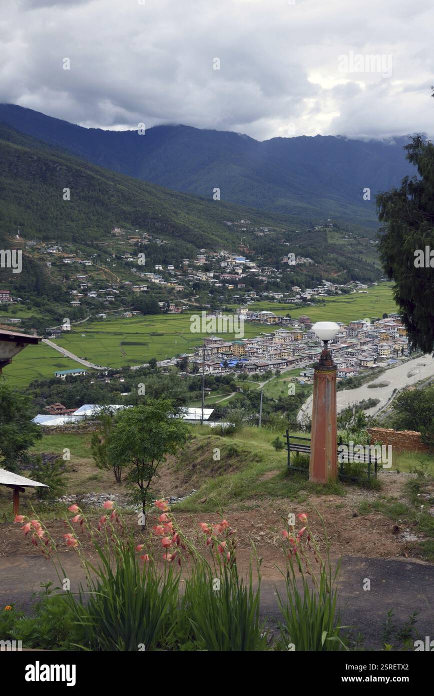 Aerial, view, city, Paro, Bhutan, Asia Stock Photo - Alamy