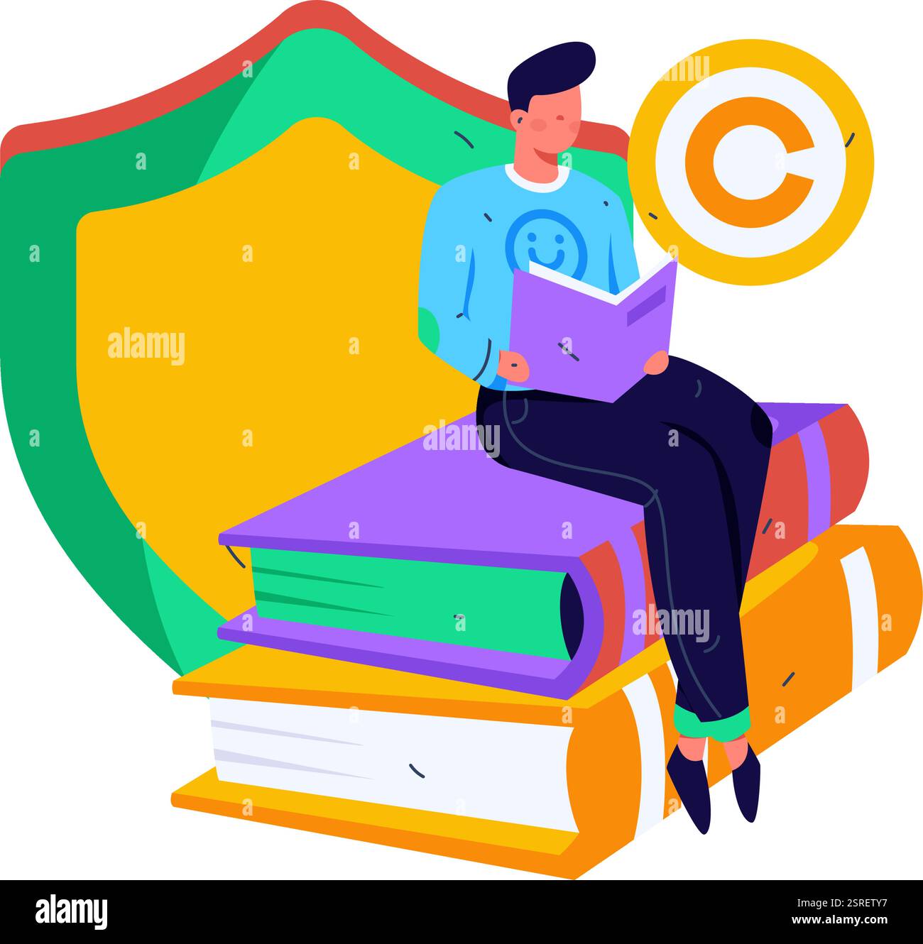 Protect intellectual property flat vector concept operation hand drawn ...