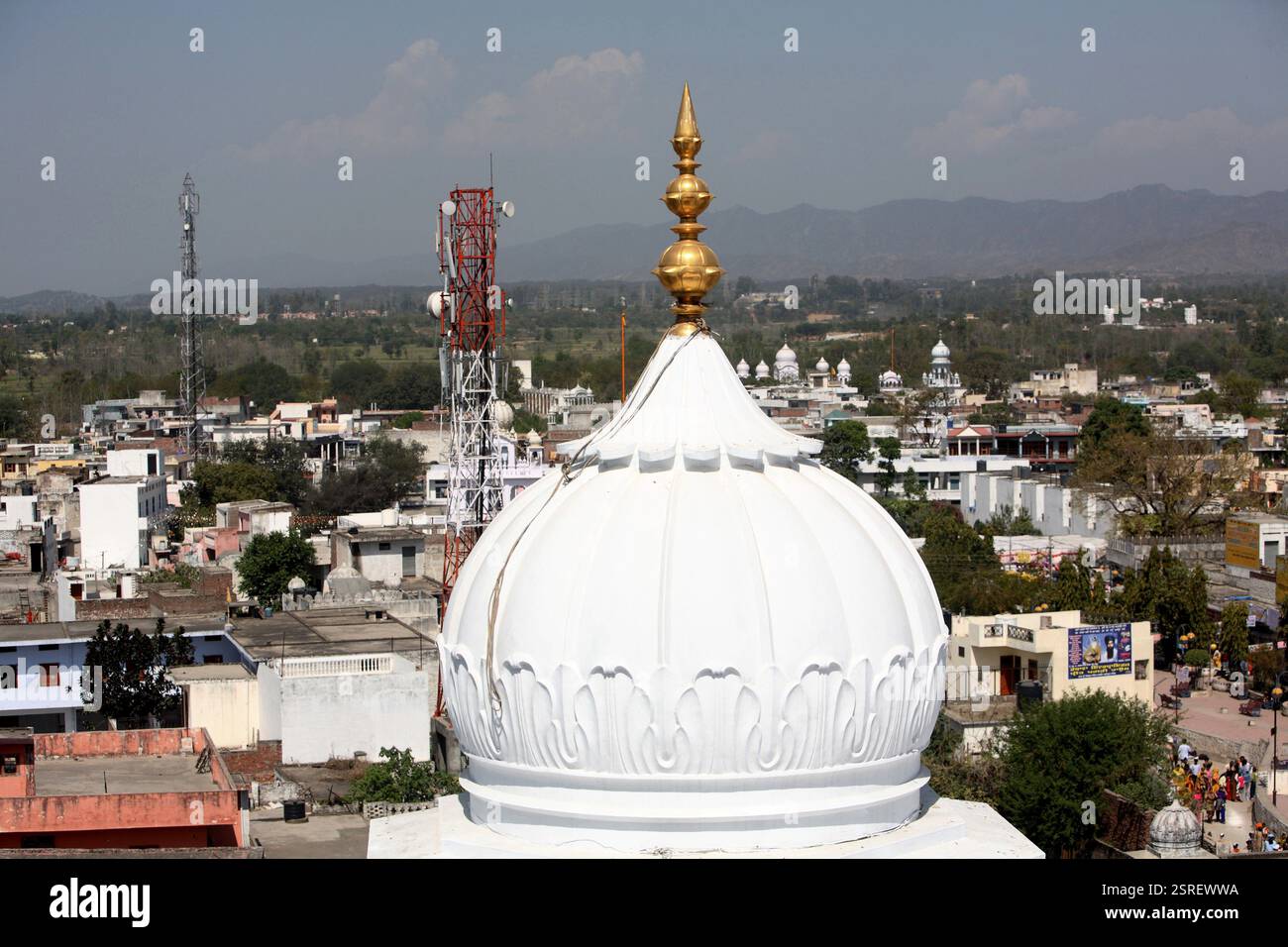 Aerial view of Anandpur Sahib gurudwara in Rupnagar district in Punjab, India, Asia Stock Photo ...