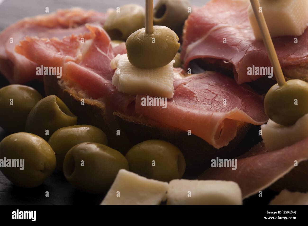 Spanish food tapas. Cooking, chopped Stock Photo - Alamy