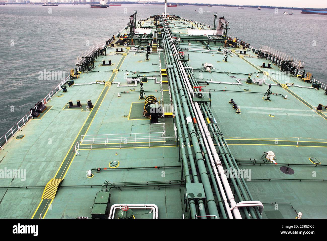 Oil tanker merchant vessel passing, Singapore, Asia Stock Photo - Alamy