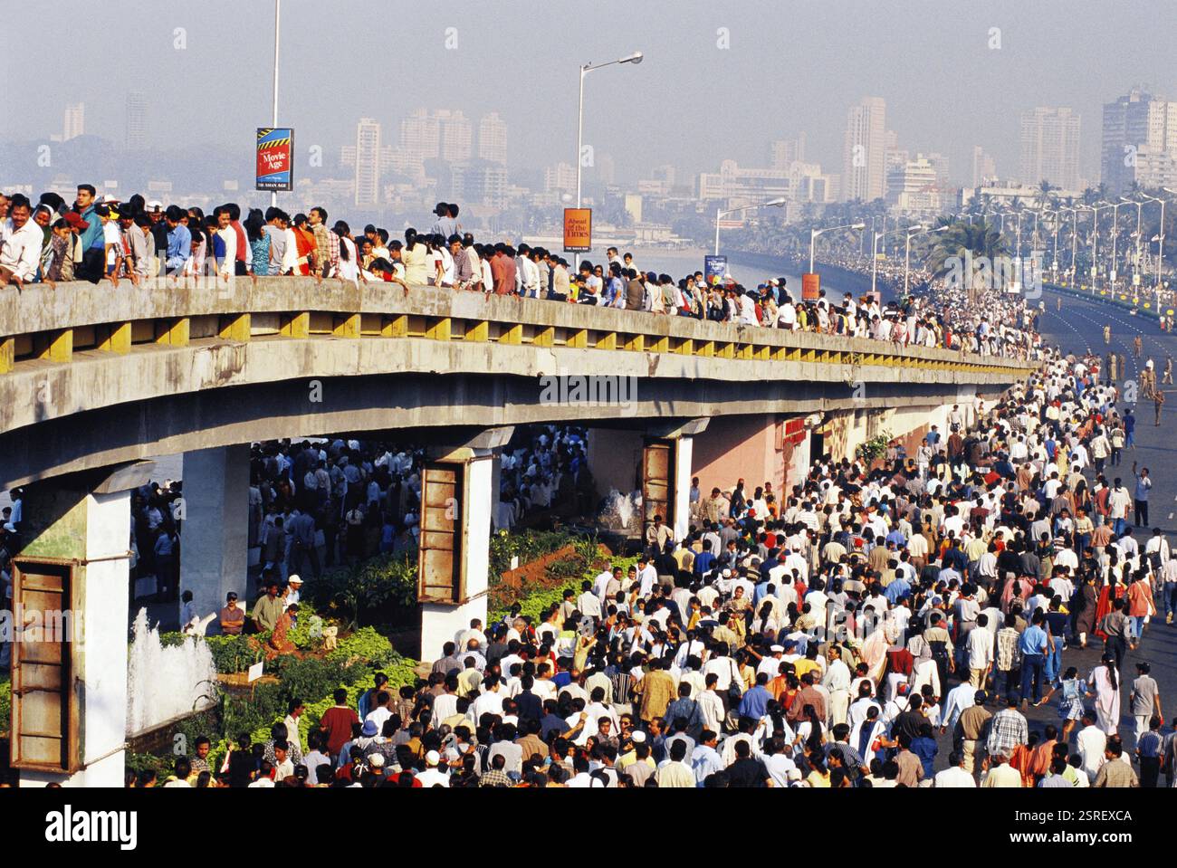 Crowd on Navy review, Marine Drive, Bombay Mumbai, Maharashtra, India ...