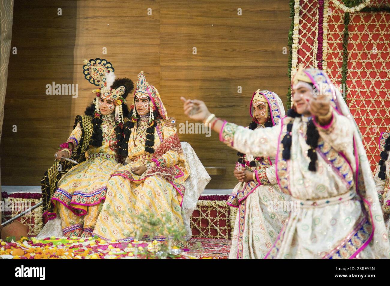 Couple dress up like radha krishna, mathura, uttar pradesh, india, asia Stock Photo - Alamy