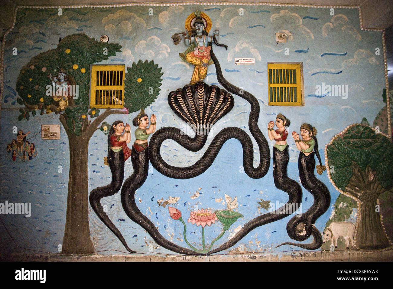 Krishna dancing on serpent kaliya sculpture, mathura, uttar pradesh ...