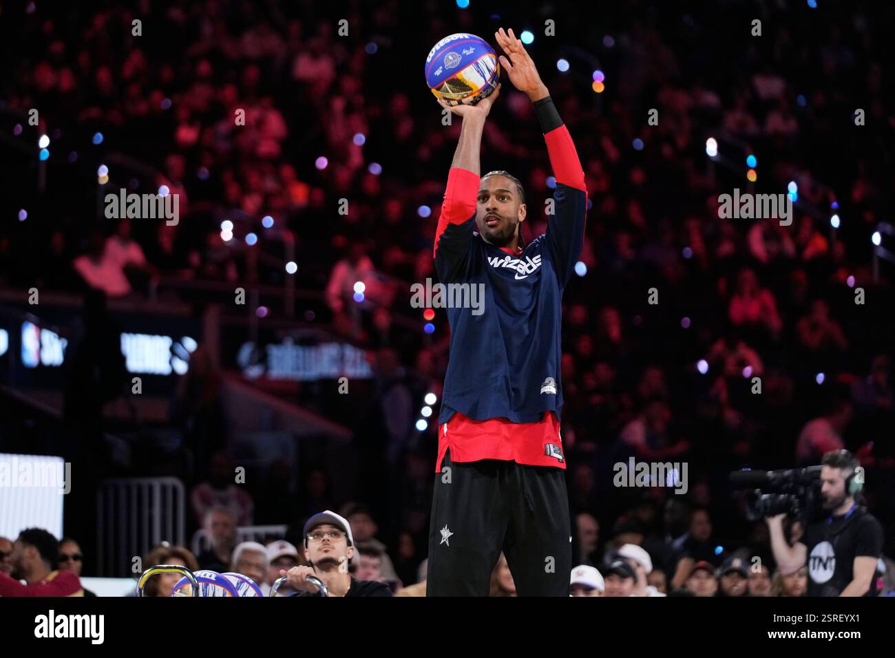 Washington Wizards center Alex Sarr competes during the skills ...
