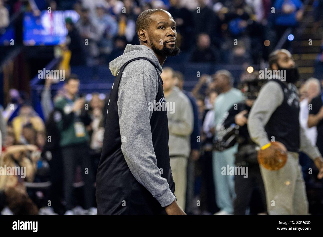 Phoenix Suns power forward Kevin Durant looks on during All-Star ...