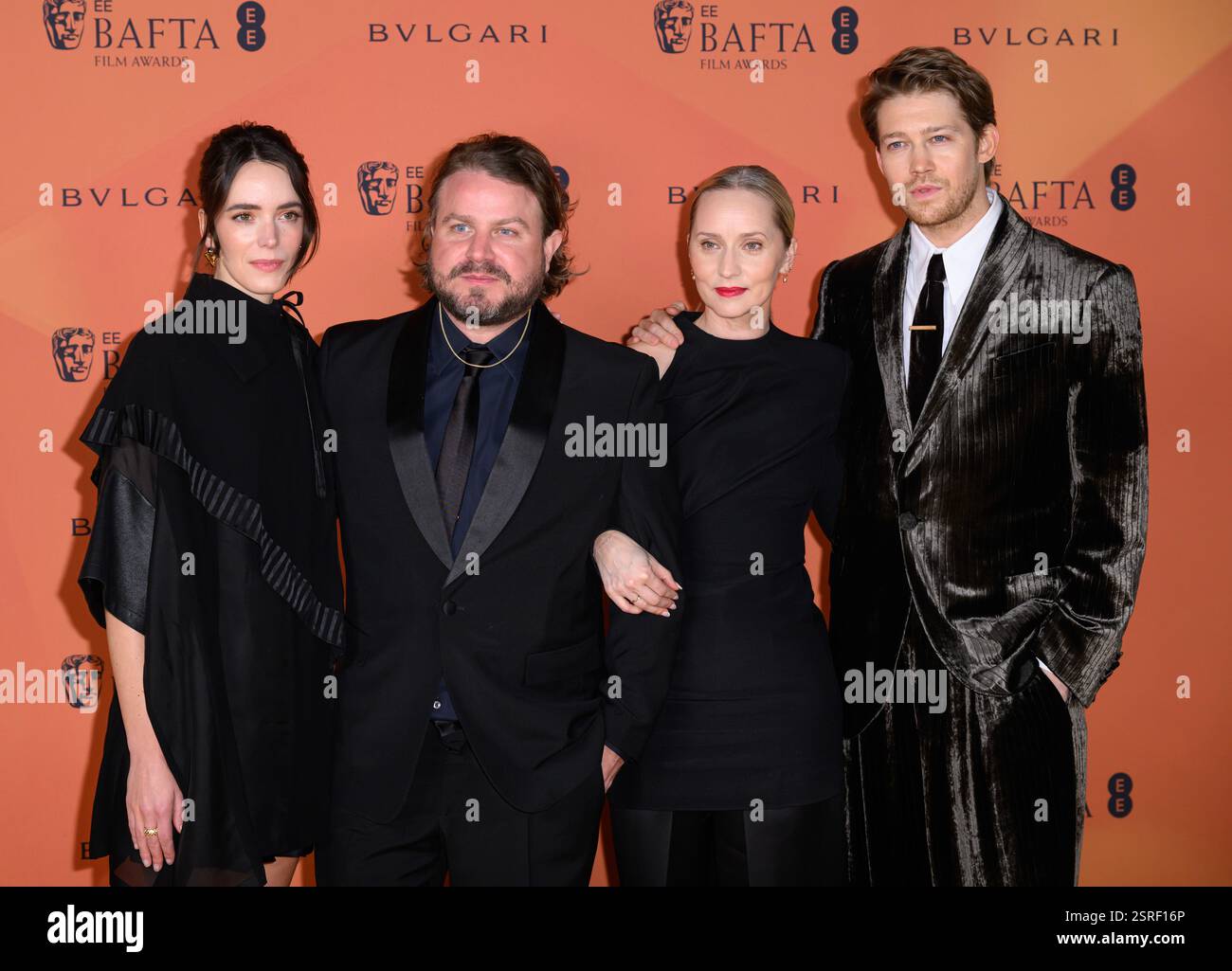 London, UK. February 15th, 2025. Stacy Martin and Brady Corbet and Mona Fastvold and Joe Alwyn ...