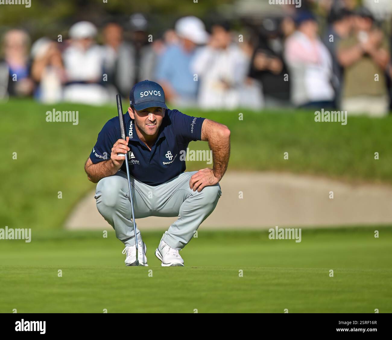 San Diego, USA. 15th Feb, 2025. February 15, 2025: Denny McCarthy lines ...