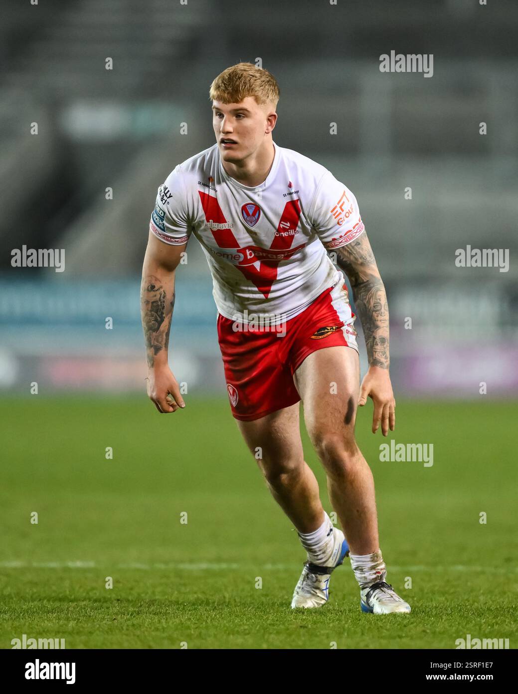 George Delaney of St. Helens during the Betfred Super League Round 1 ...