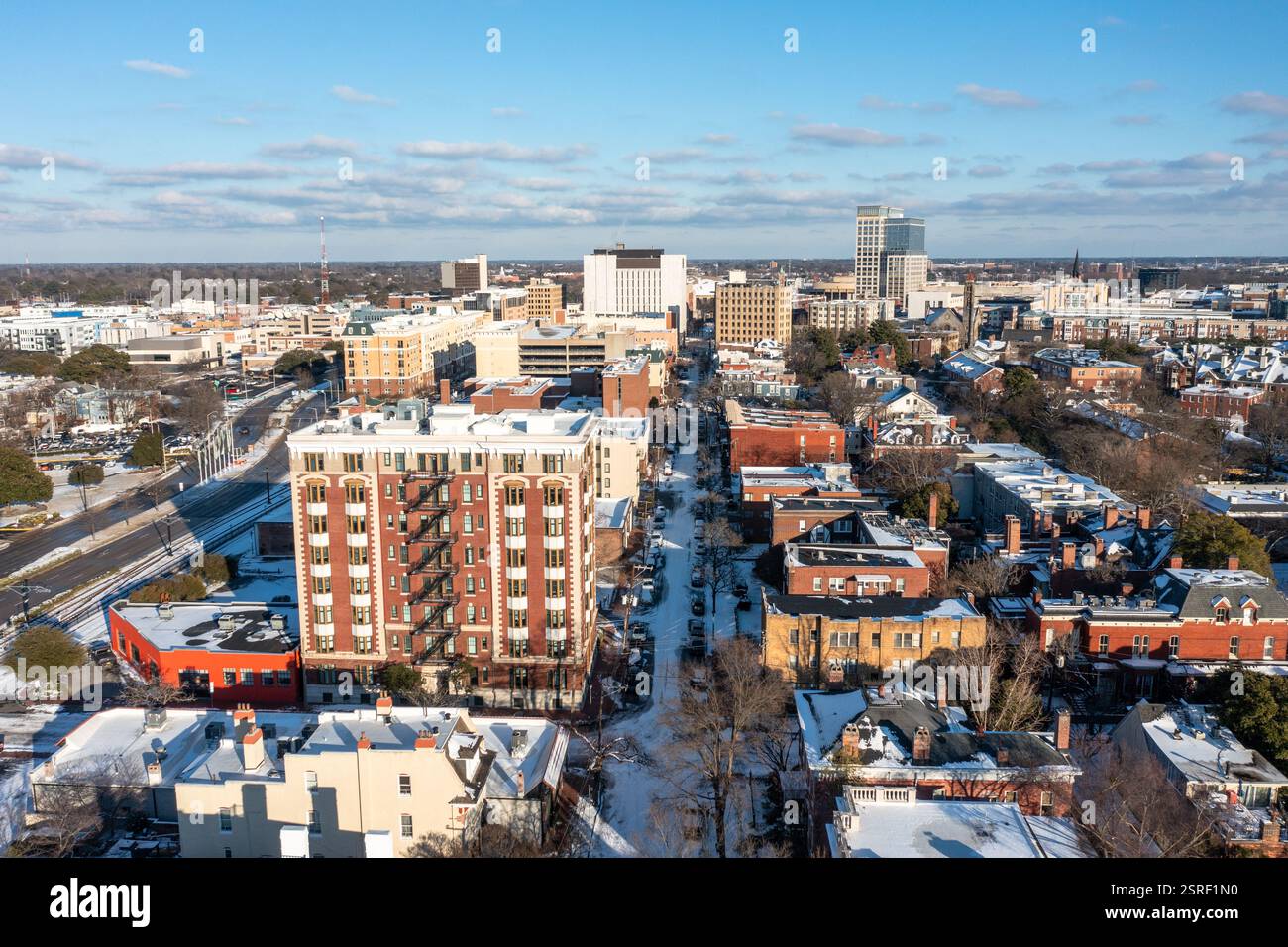 Aerial View of Historic Buildings in Downtown Norfolk Virginia in the ...