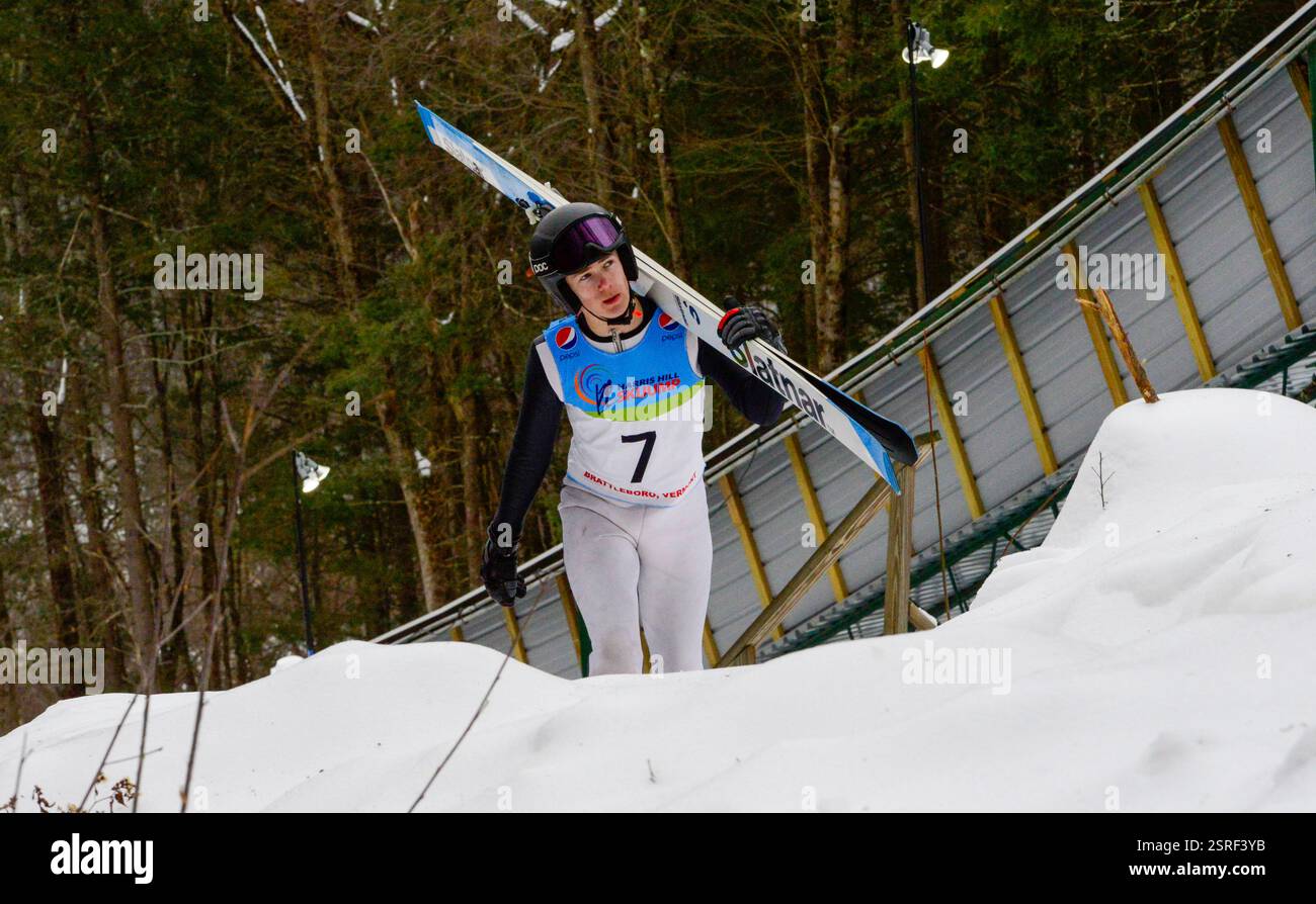 Boyde Schaefer, a member of the NYSEF team, walks to the top of the ...