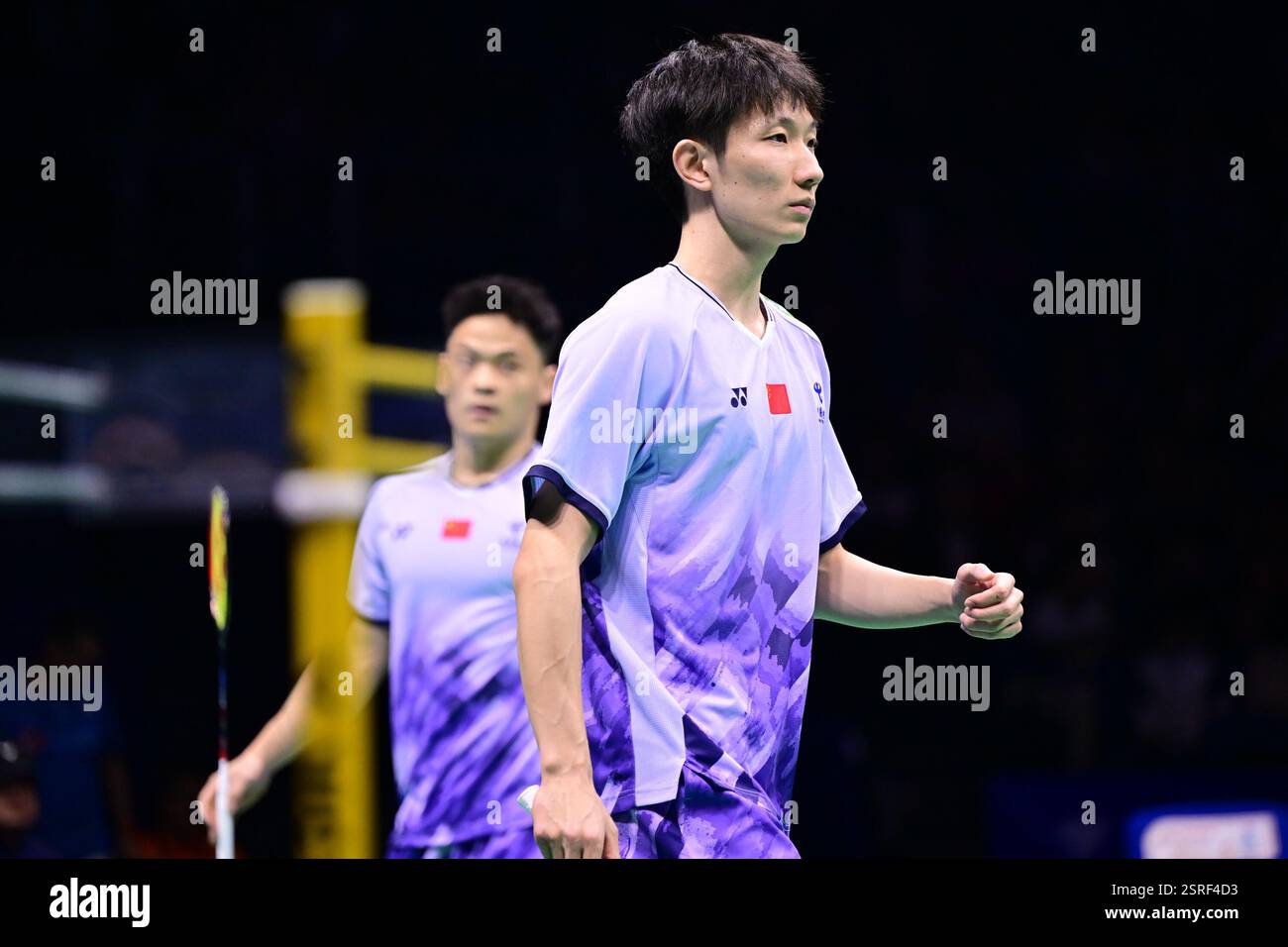 QINGDAO, CHINA - FEBRUARY 15, 2025 - Chinese players CHEN Xu Jun and HUANG Di VS MITSUHASHl ...